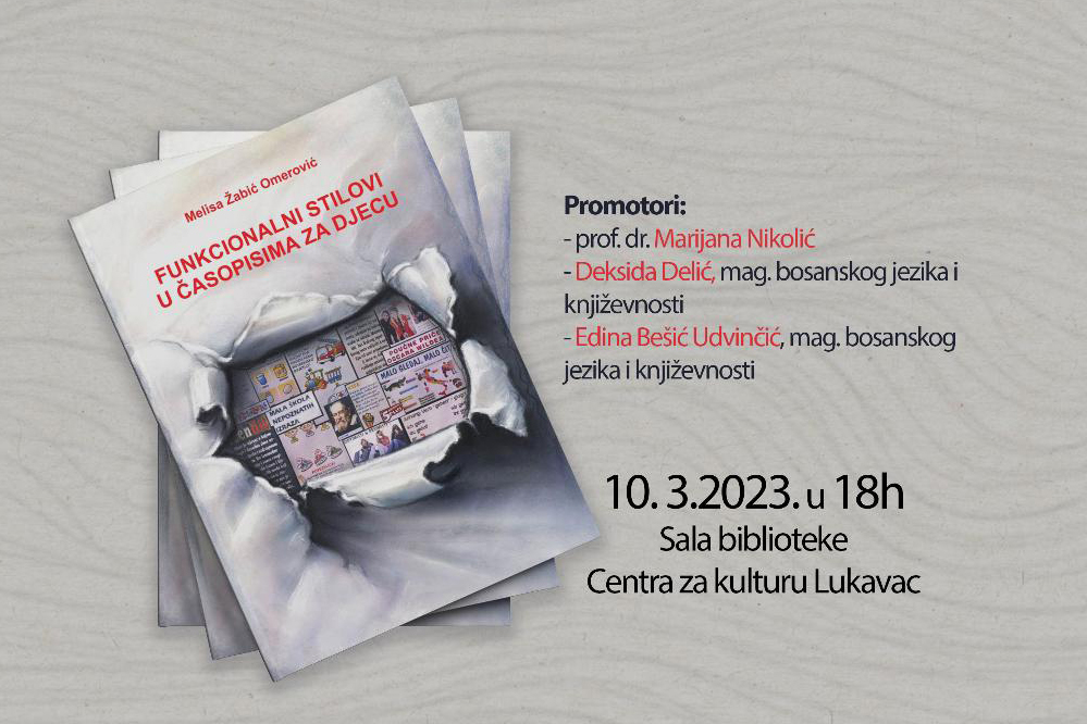 PROMOCIJA KNJIGE: „Funkcionalni stilovi u časopisima za djecu“